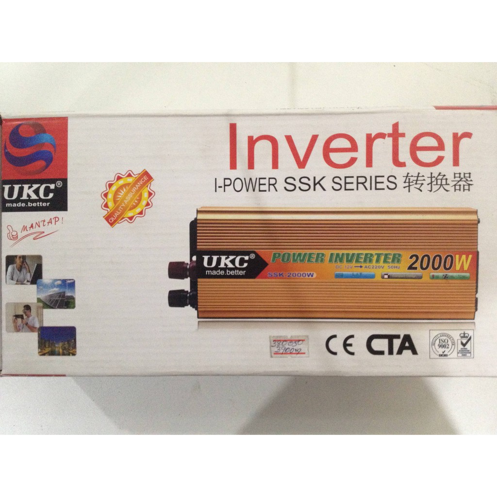 Inverter 12V DC to AC 220V 2000W อินเวอเตอร์แปลงไฟจาก 12V DC เป็น AC 220V 50Hz 2000W UKC i ...
