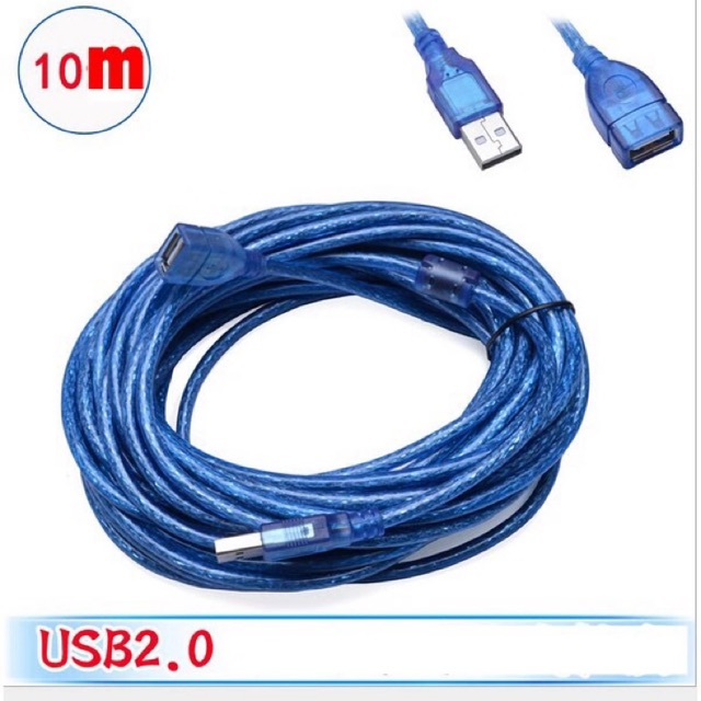 USB Cable 10M V2.0 M/F สายต่อยาว 10 เมตร (สีฟ้า) | Shopee Thailand