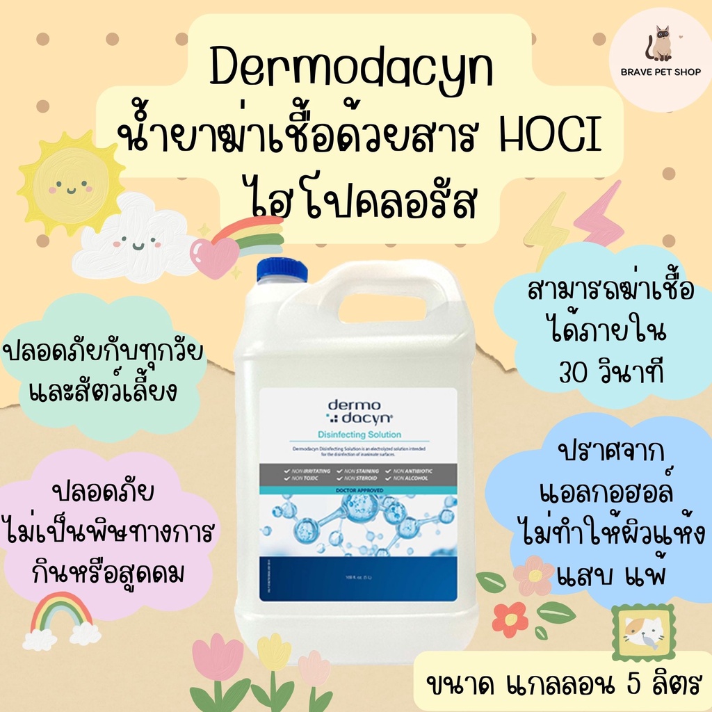 Dermodacyn น้ำยาฆ่าเชื้อ เชื้อไวรัส เชื้อโรค เชื้อรา และสปอร์ 99.99% ...