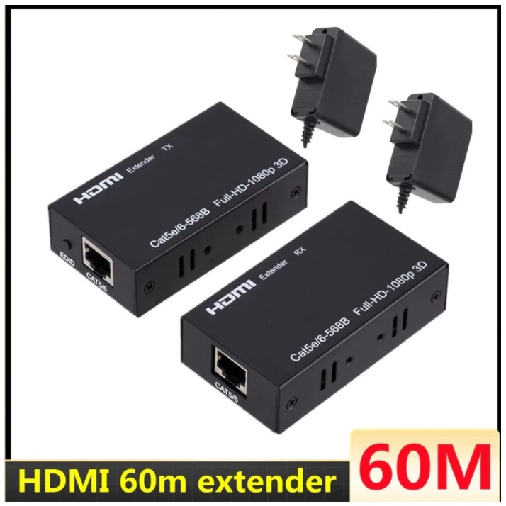 60M HDMI-compatible Extender Cat5e Cat 6 Ethernet IP TCP signal HD to ...