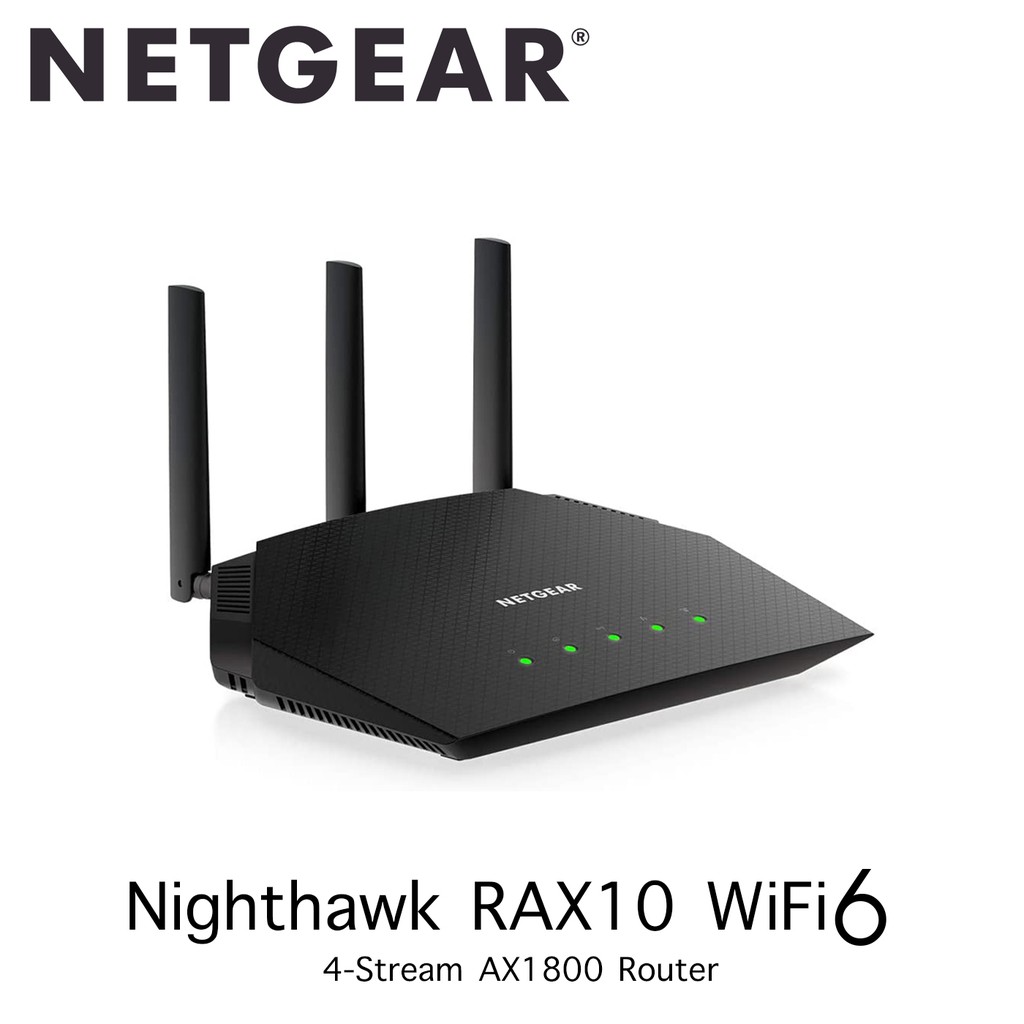 Netgear RAX10 AX1800 WiFi 6 Router 4-Stream Dual-Band (up to 1.8Gbps ...