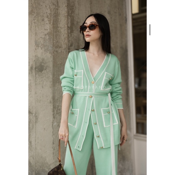 Vshop Set เสื้อคลุมยาว+กางเกง ชุดไปเที่ยวห้าง | Shopee Thailand