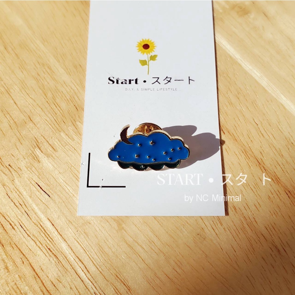 START • スタ−ト STB1017 Night Sky pins พร้อมส่ง เข็มกลัดน่ารัก ก้อนเมฆ ...