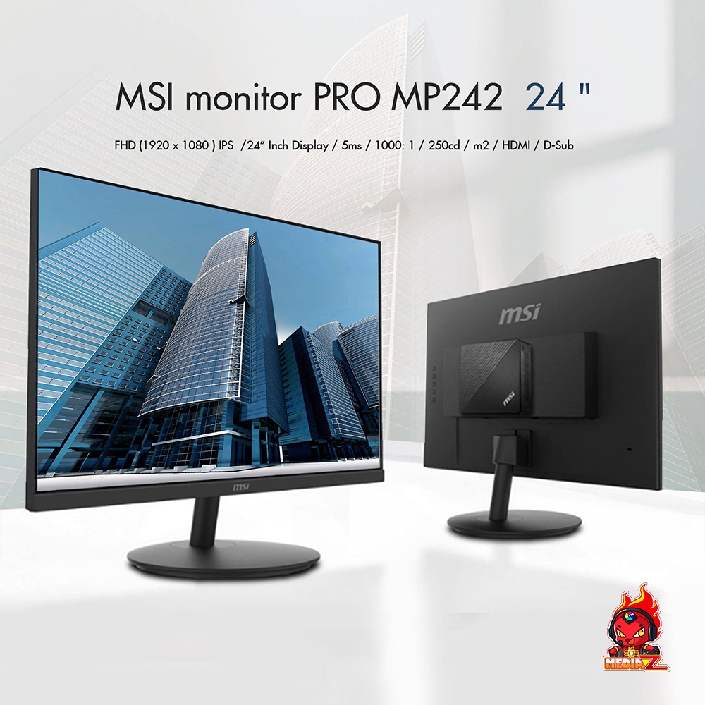 🚀 MSI PRO MP242 จอคอมพิวเตอร์ IPS 23.8 นิ้ว ลำโพงในตัว รองรับ HDMI VGA ...