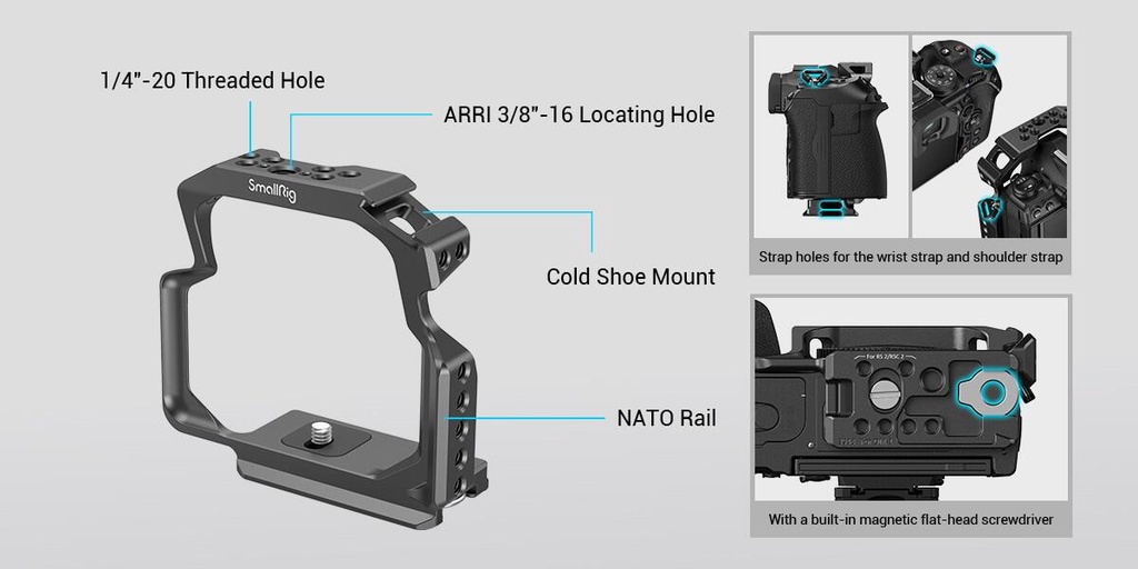 Smallrig กล้องสําหรับ OM SYSTEM OM-1 น้ําหนักเบา Half Cage Arca-Swiss ...