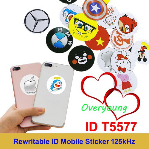 Rewritable ID Card - Mobile Phone Ultra-Thin Cartoon Sticker, 125khz ...