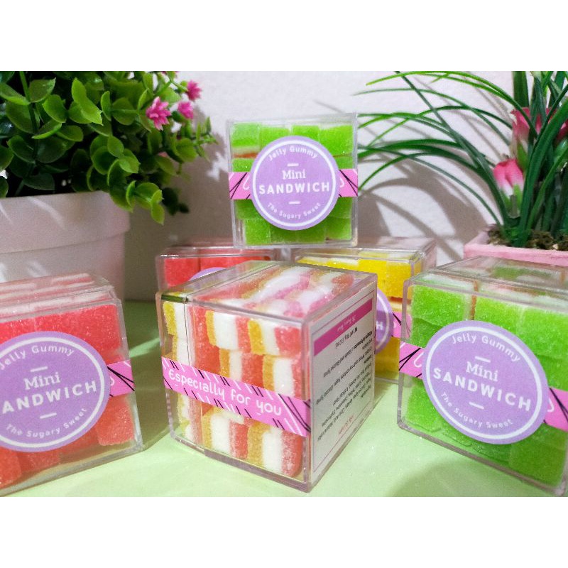 เยลลี่Jelly Gummy Mini Sandwich กลิ่นผลไม้ ขนมลูกอมเคี้ยว ขนมของฝาก ขนม ...