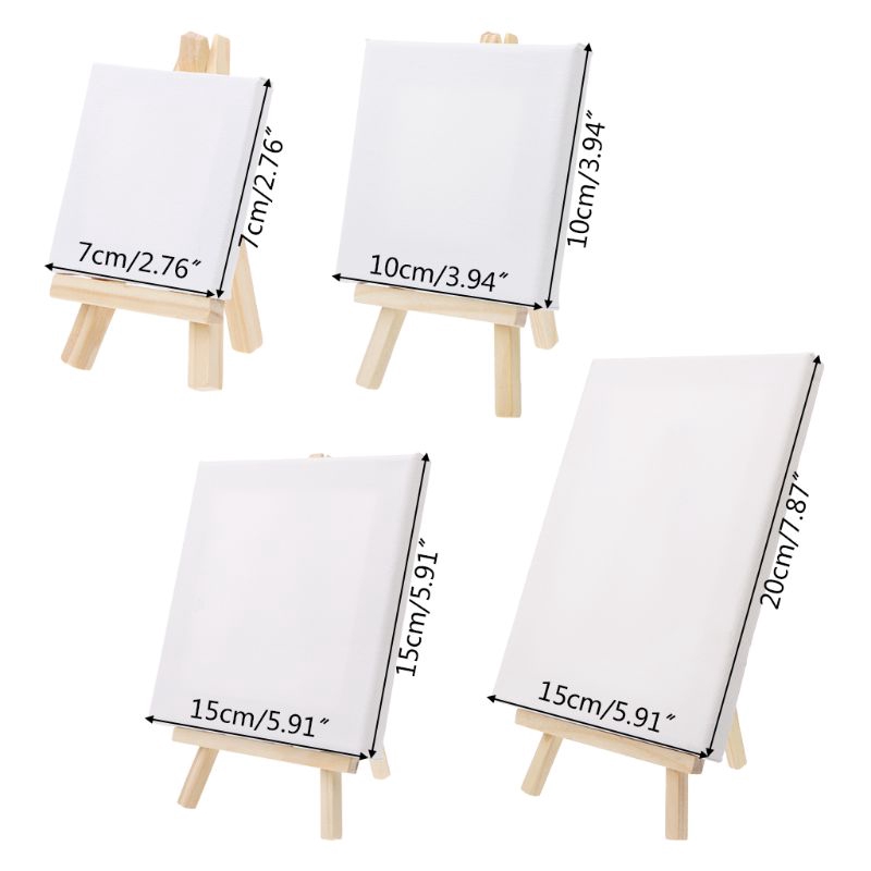 Mini Canvas And Natural Easel Set For Art Painting Drawing Craft ...