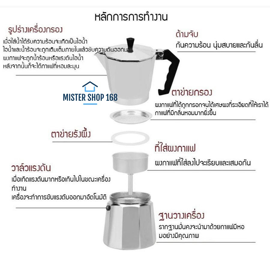 Set เตาไฟฟ้า + Moka pot หม้อต้มกาแฟสด หม้อต้มกาแฟ ขนาดพกพา 3 6 Cup | Shopee Thailand