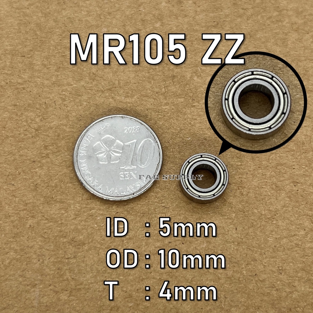 แบริ่งสเตนเลส MR105 ZZ MR105-2RS 5x10x4 มม. MR105K3 OP SMR105K3OP HQ ...