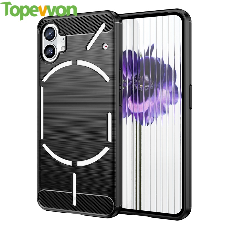 Topewon สําหรับ Nothing Phone 1 เคสหรูหรา คาร์บอนไฟเบอร์ ผิวนุ่ม ...