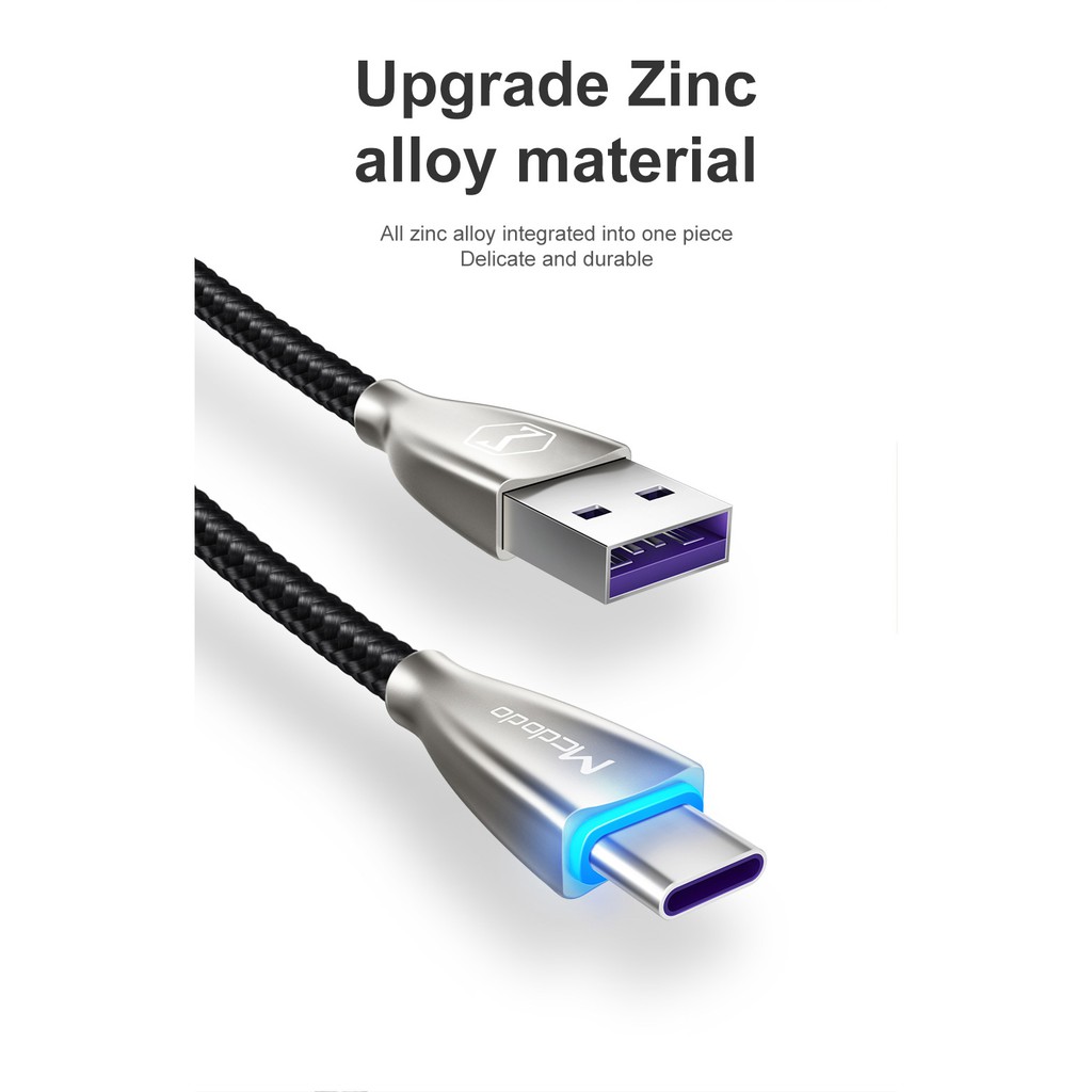 สายชาร์จ เร็วสุดๆ Mcdodo Type-C LED Light 5A Super Fast Charging ยาว 1 ...