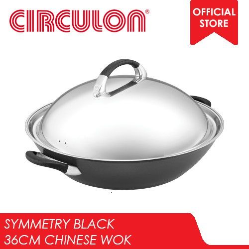 ข้อเสนอพิเศษ [Circulon] IH Nonstick Hard Anodized 36cm Chinese Wok - Symmetry Black | Shopee ...