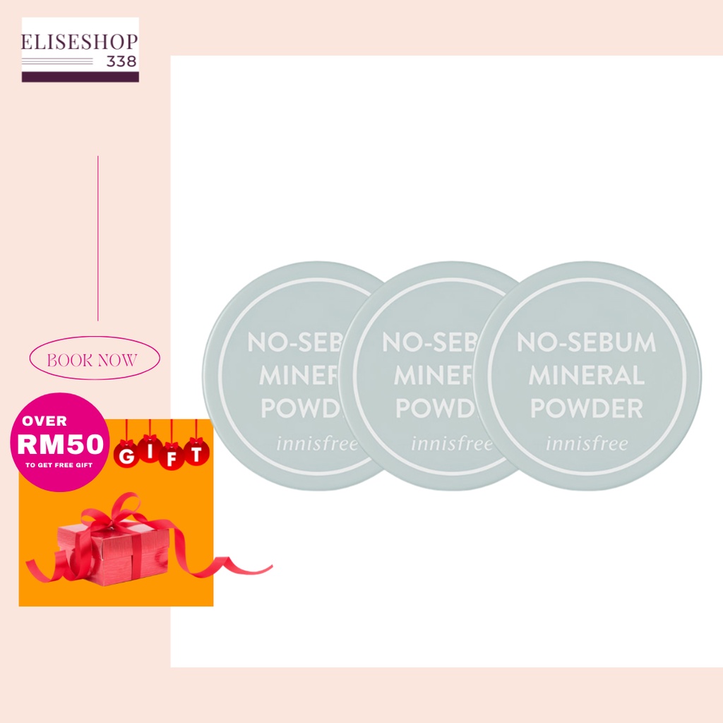 Innisfree No Sebum Mineral Powder 5g x 3 #Oil Control #For Oily Skin #Soft and Matte ₩ | Shopee ...