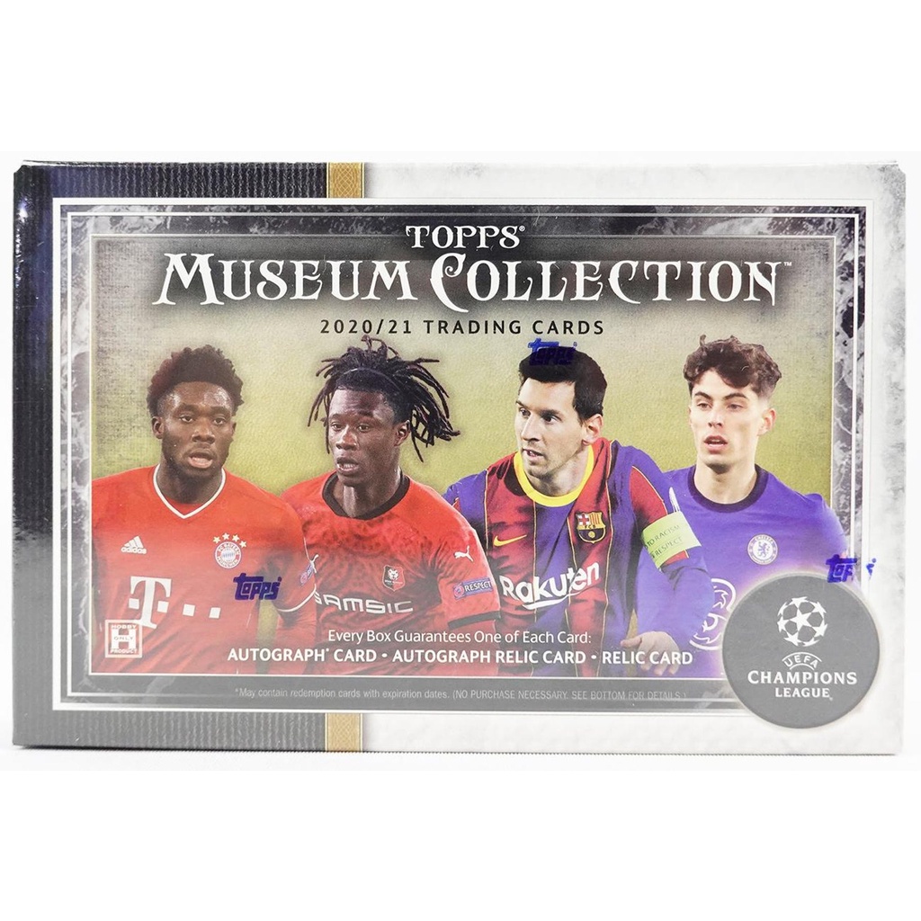 กล่อง การ์ดฟุตบอล 2020-21 Topps Museum Collection UEFA Champions League Soccer Hobby Box ...