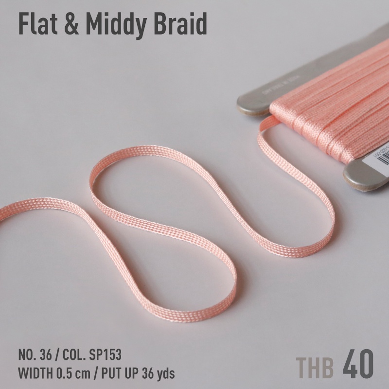 MOMOTARA No. 36 เทปถัก Braid เทปถักแบน Flat & Middy Braid ขนาด 0.5 CM ...