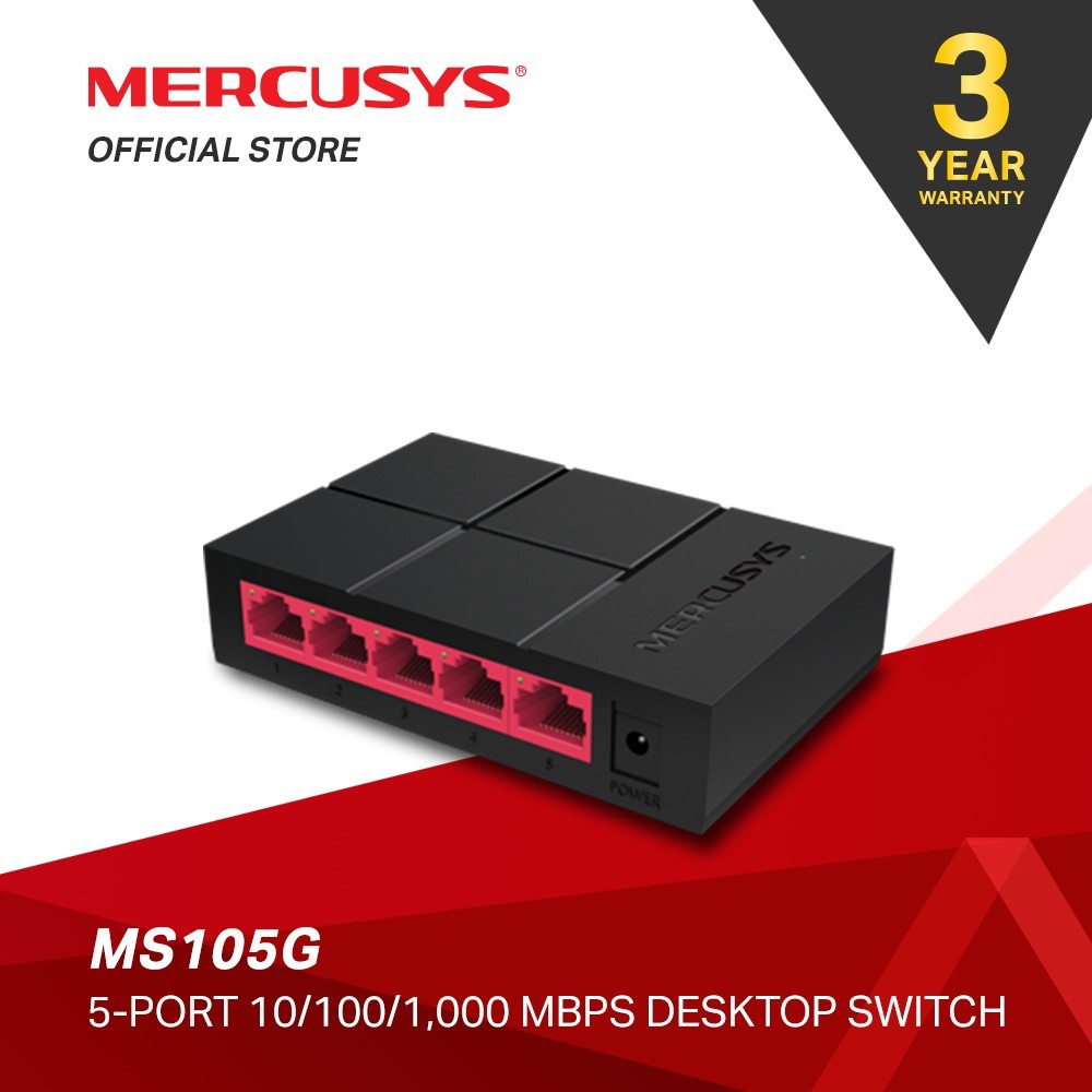 Mercusys MS105G - 5 Gigabit Ports 10/100/1,000 Mbps Desktop Switch Plug ...