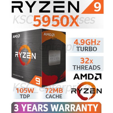 AMD AM4 RYZEN 9 5950X Up to 4.9GHz (CPU COOLER IS NOT INCLUDED) #Ryzen9 ...
