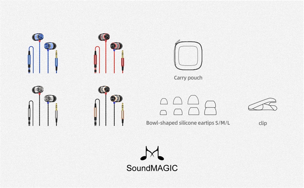 Soundmagic E10 หูฟังอินเอียร์ แบบมีสาย ไม่มีไมโครโฟน HiFi ตัดเสียงรบกวน เบสทรงพลัง ไม่พันกัน ...