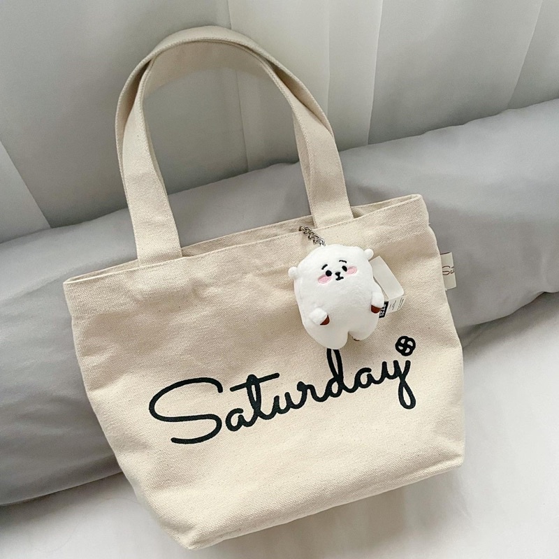 Saturday bag กระเป๋าผ้า canvas อย่างดี หนาเป็นทรง จุของได้เยอะ | Shopee ...