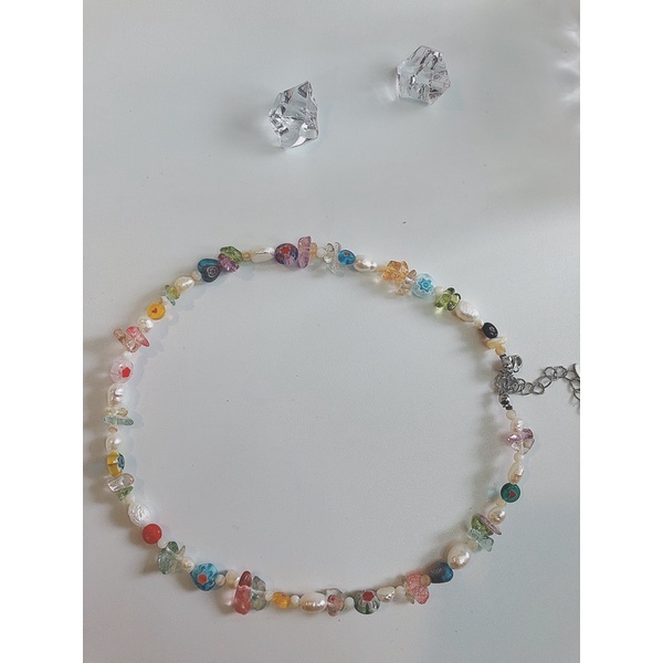 CHIC - LUCKY STONE COLLECTION สร้อยคอหินมุกน้ำจืด อะไหล่สแตนเลสไม่ลอก ...