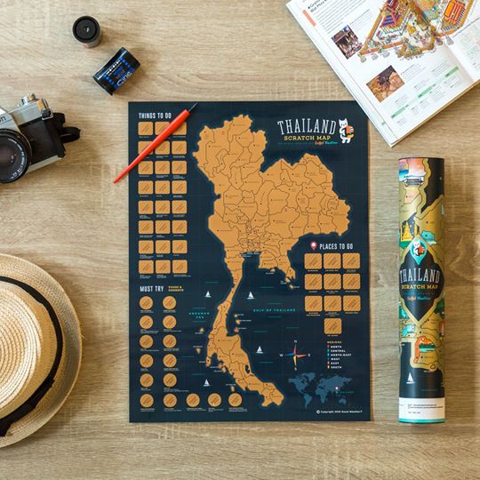 รุ่นใหม่!!ของมาแล้วจ้า Thailand Scratch Map แถมฟรี!!ปิ๊กscratch | Shopee Thailand