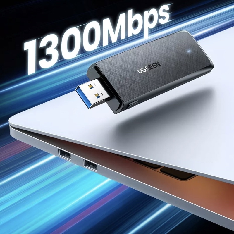 UGREEN AC1300 USB WiFi Adapter 5G 2.4G Dual Band USB 3.0 WiFi Dongle ...