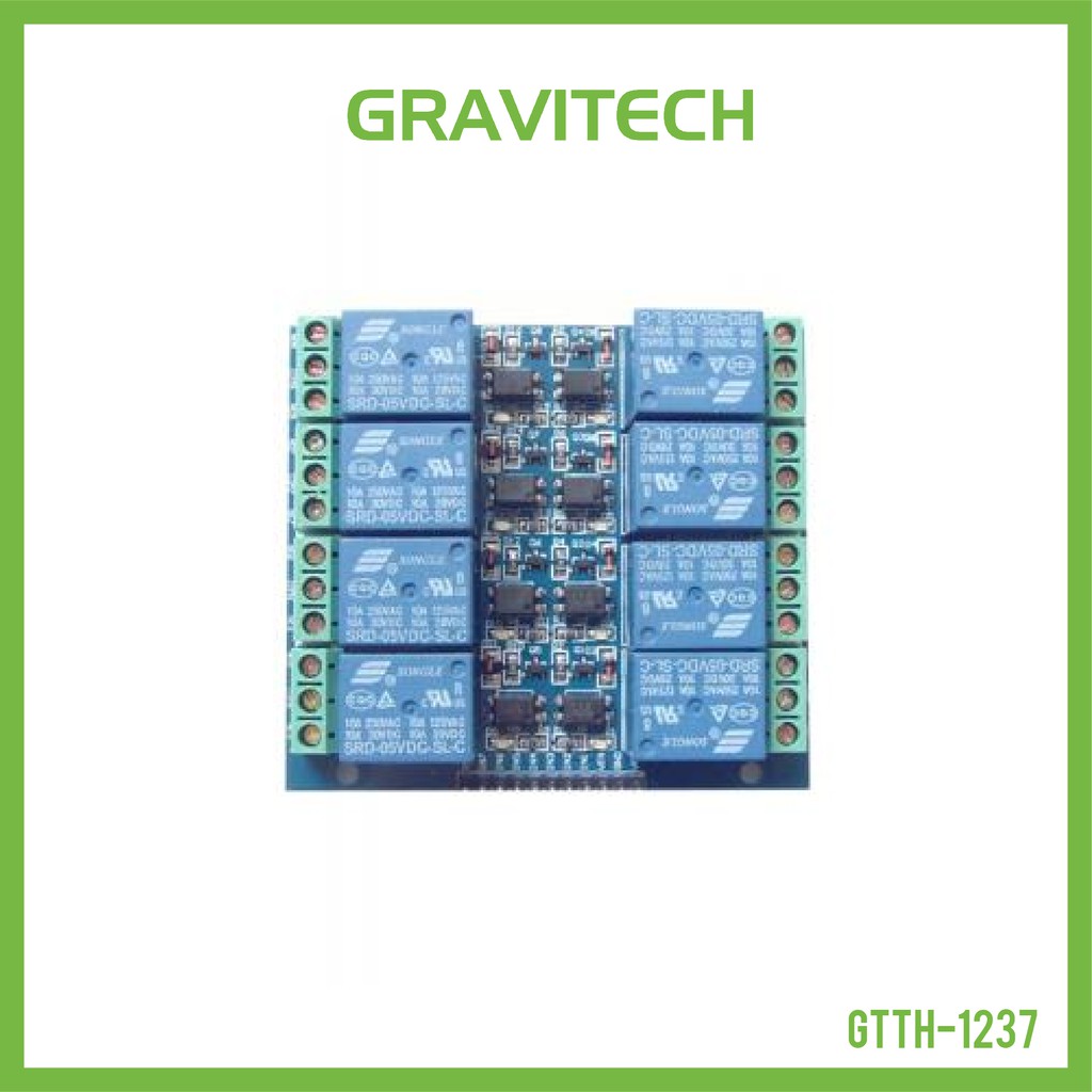 [Gravitechthai] 5V RELAY 8-CH 2 ROW 10A 250VAC | Shopee Thailand
