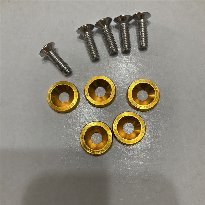 JDM M6 สกรูดัดแปลงรถจักรยานยนต์สกรูสีเปลือกของรถจักรยานยนต์สกรูปรับเปลี่ยนห้องเครื่องรถยนต์ ...