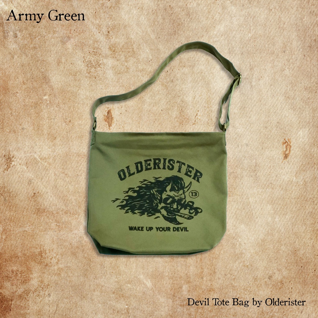 Devil Canvas Crossbody Bag - Soldier Green - ผู้เฒ่า | Shopee Thailand
