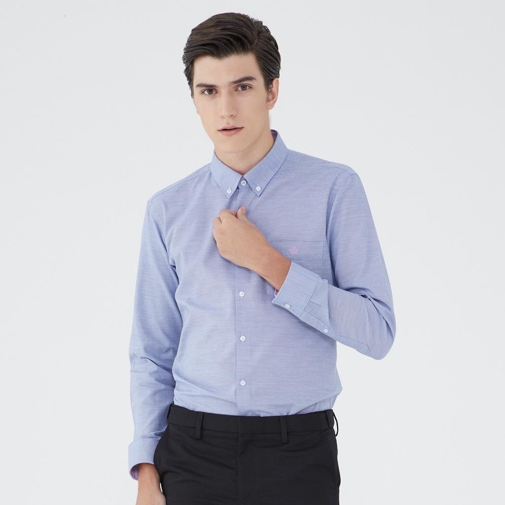 ARROW EASY CARE SHIRT เสื้อเชิ้ตทำงานแขนยาวสีฟ้า ทรง SLIM FIT รหัส ...