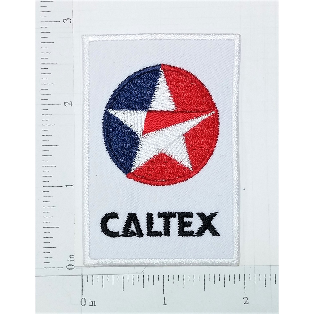 CALTEX Logo คาลเท็กซโลโก้ ตัวรีดติดเสื้อ เย็บติดเสื้อ อุปกรณ์ตกแต่งเสื ...