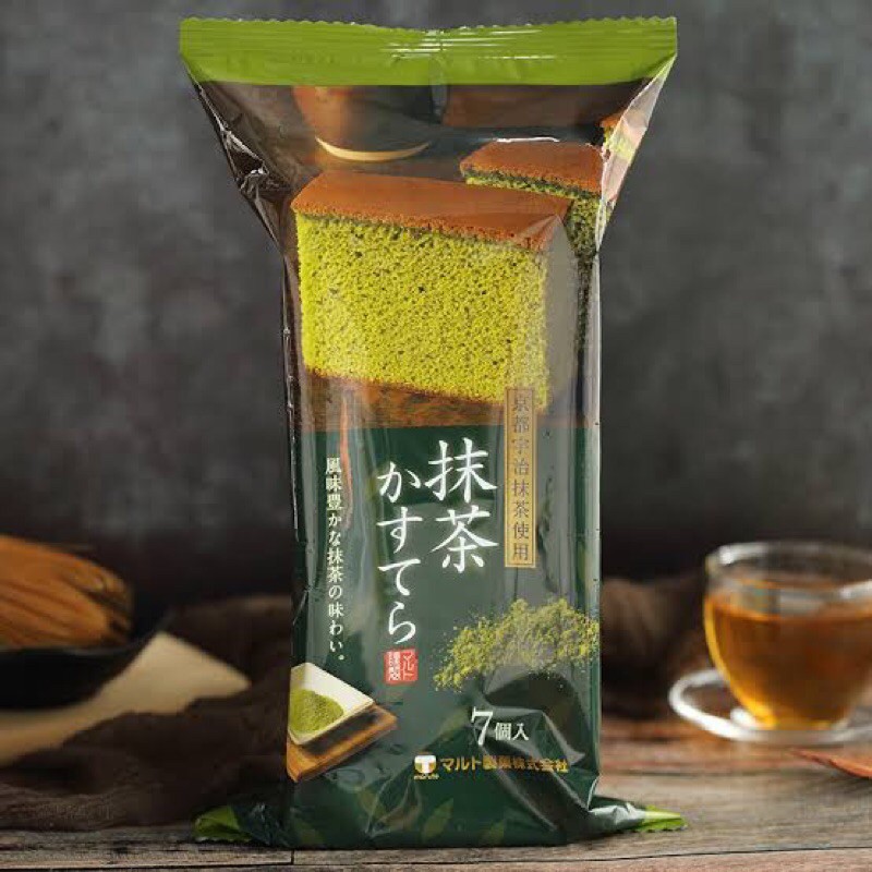 ขนมญี่ปุ่น Maruto Matcha Kasutera Castella สปันจ์เค้กมัชฉะ มัทฉะคาสุเ ...