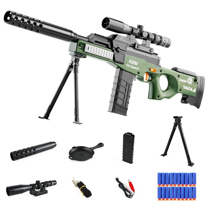 贝杰斯 ปืนของเล่นเด็กกินไก่ของเล่นเด็กไฟฟ้าระเบิดผมนุ่มM249สับปะรดขนาดใหญ่ ...