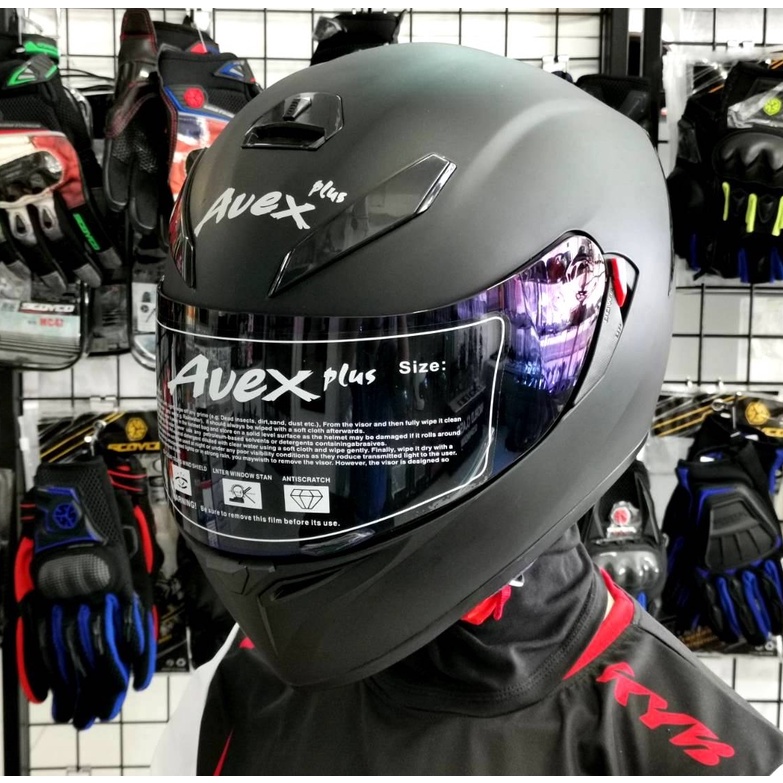 หมวกกันน็อค Avex Plus K9 Black Mat ดำด้าน ** ชิลด์ที่ติดมากับหมวกจะเป็นสีใส ** | Shopee Thailand