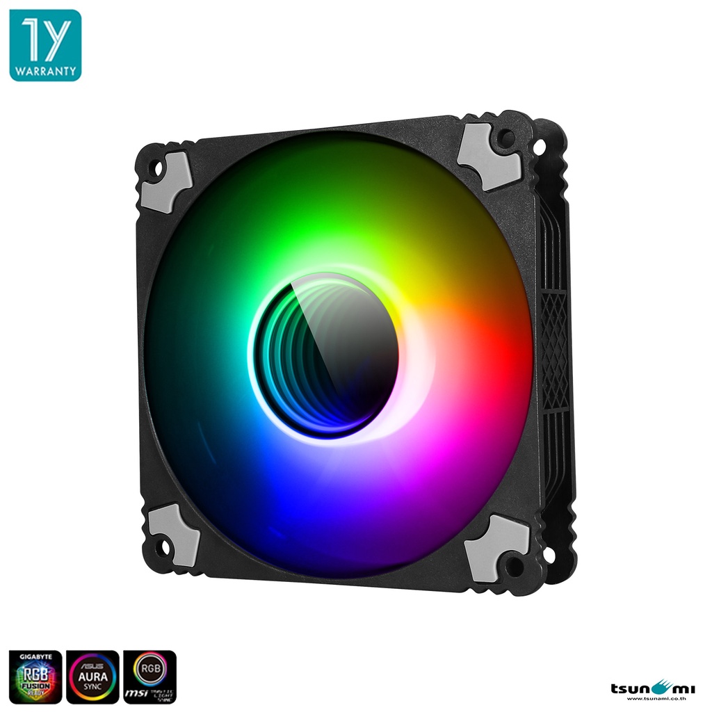 (ไม่มีแสงไฟ) พัดลมระบายความร้อน Tsunami 1264 12CM ARGB Cooling Fan x1 ...