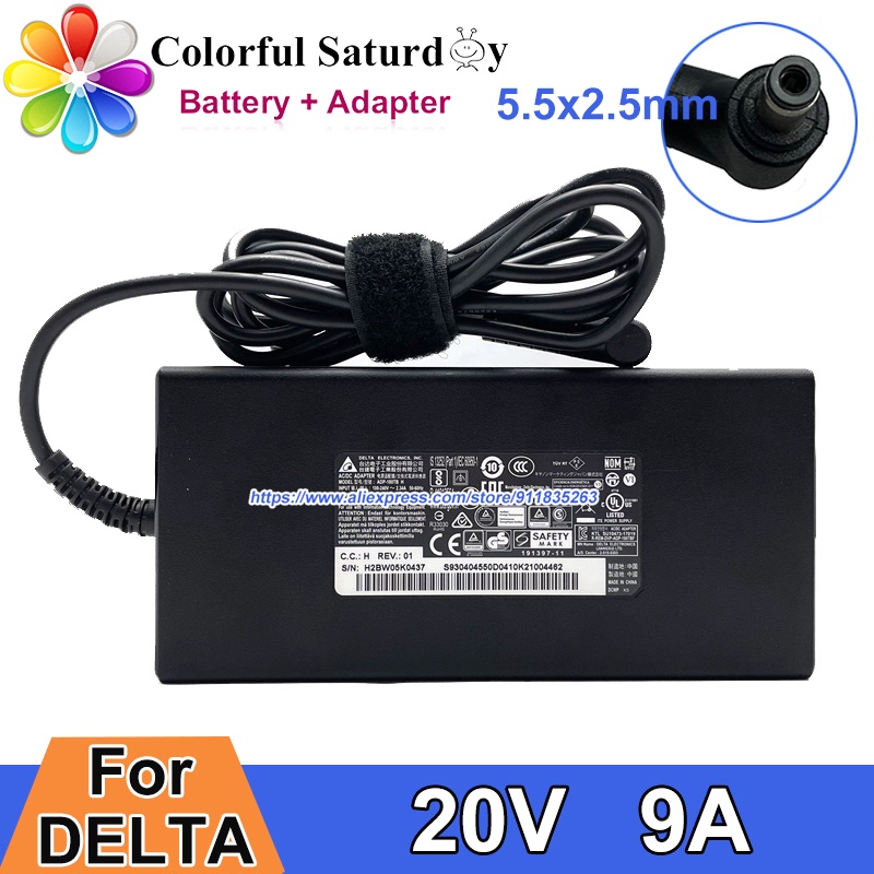 180W DELTA ADP-180TB H Power Adapter 20V 9A A15-180P1A A17-180P4B ...