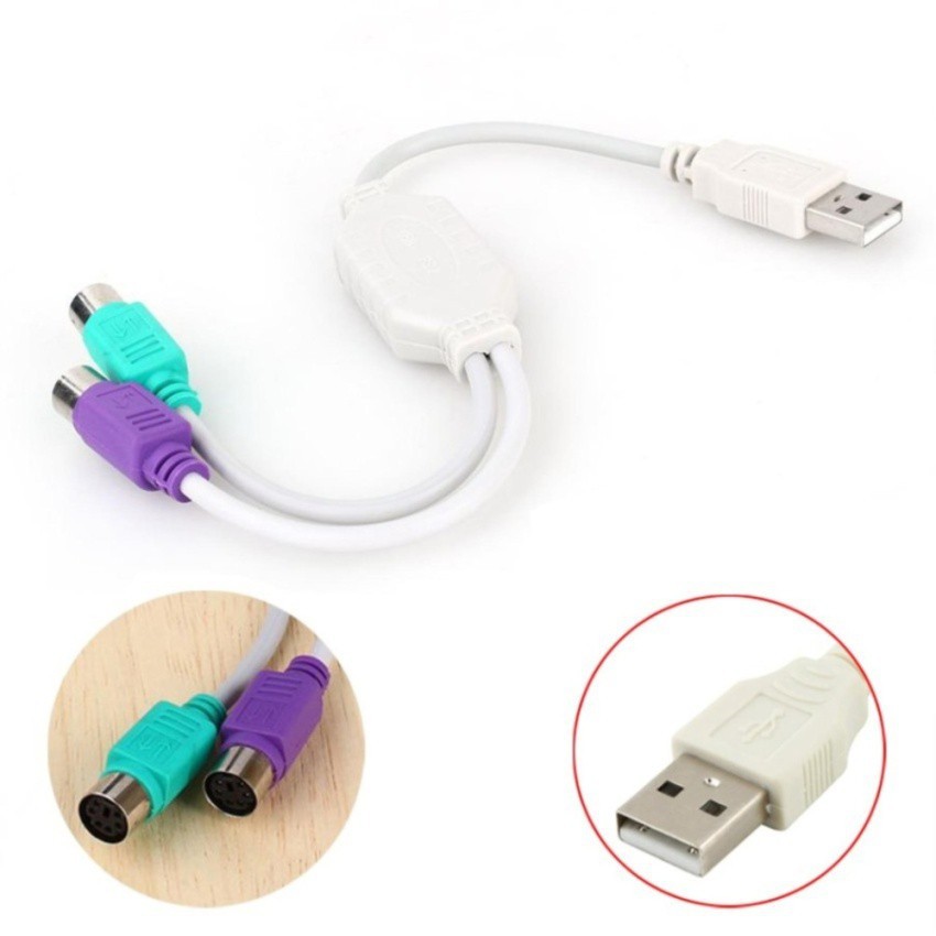 สายแปลง USB to PS/2 PS2 Keyboard Mouse Cable (พร้อมส่ง) | Shopee Thailand