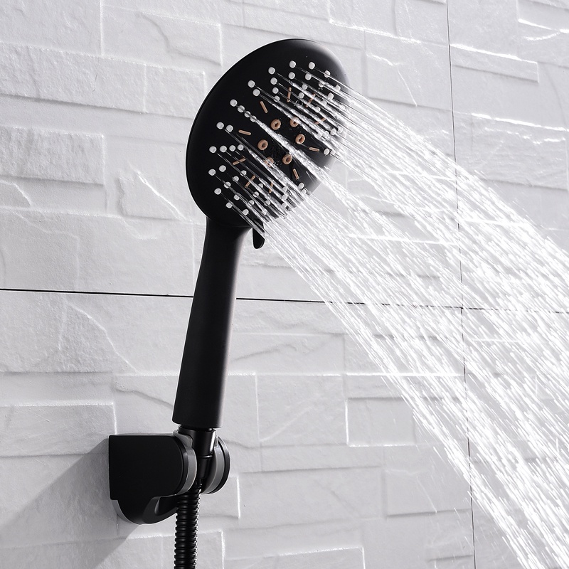 คุณภาพสูง Wall Mount Shower Hand Hold Shower Set ABS แลคเกอร์สีดําพร้อม ...