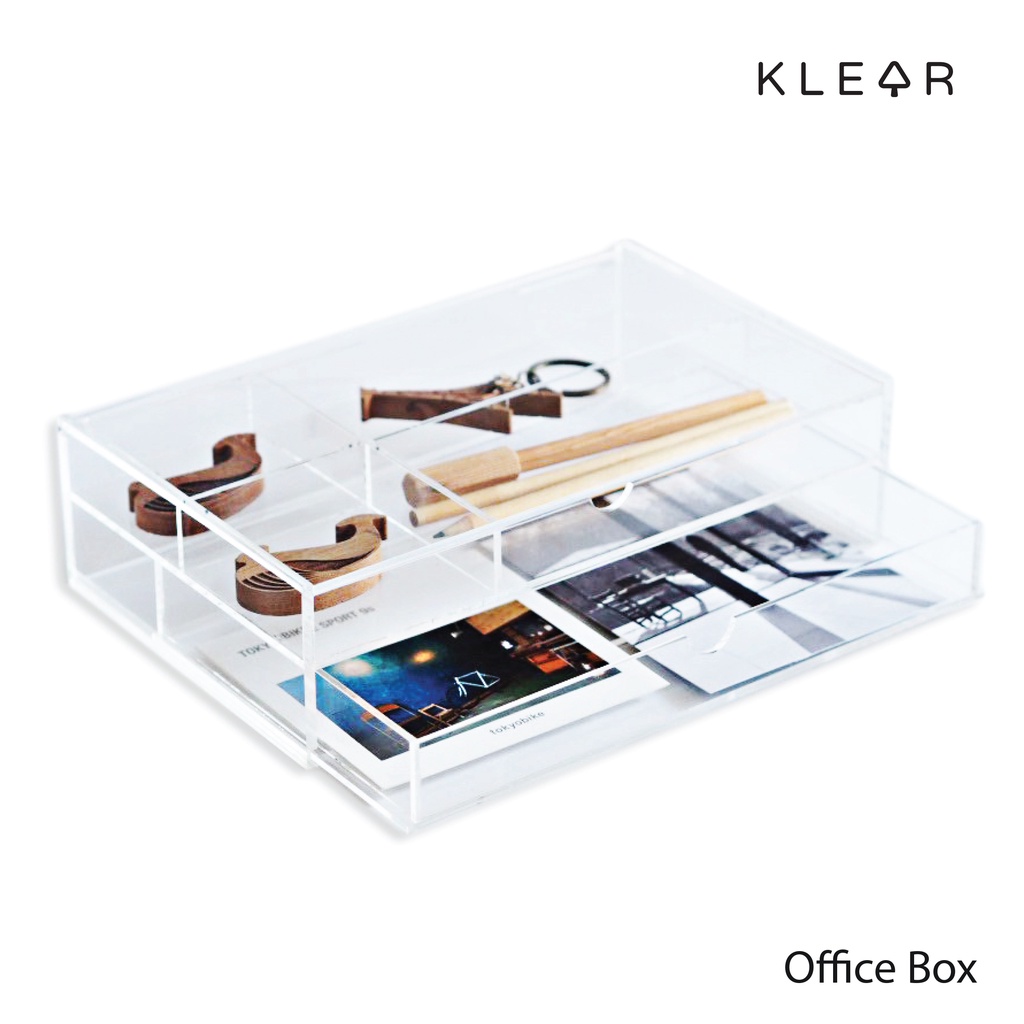 KlearObject Office Box กล่องอะคริลิคใสใส่เครื่องเขียน ที่ใส่ปากกา ที่ใส่ดินสอ ใส่กระดาษ ชุดของ ...