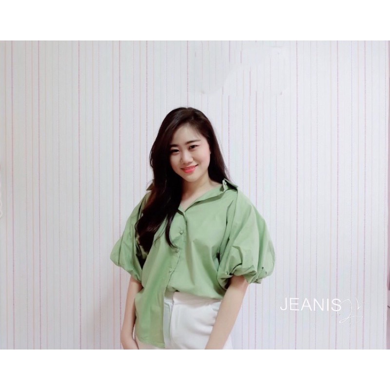 เสื้อเชิ้ตแขนบอลลูนทรงสวย Jeanis.store | Shopee Thailand