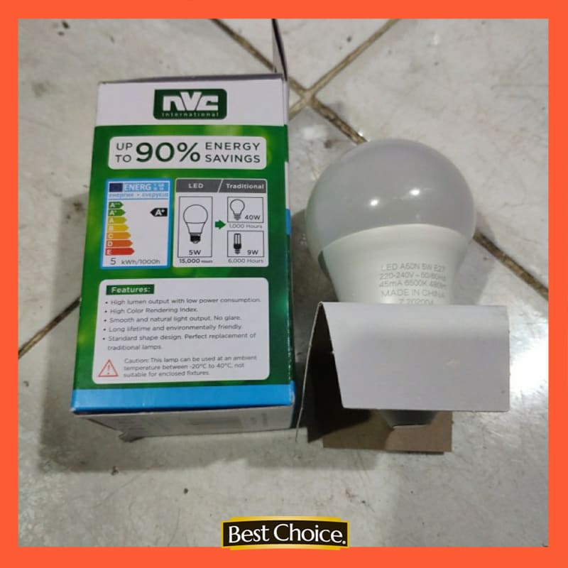 หลอดไฟ LED 5w A50N NVC 6500K แสงสีขาว คุณภาพดี | Shopee Thailand