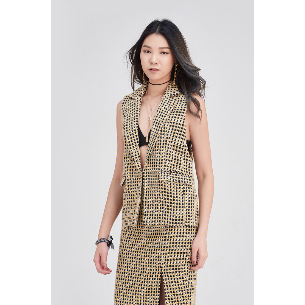Hamburger Studio Henrietta Sleeveless Blazer (K0674) | Shopee Thailand