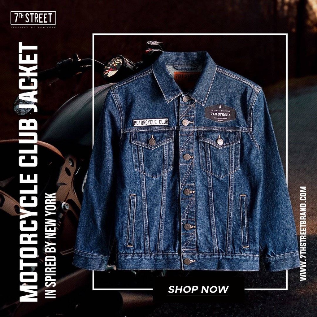 เสื้อยีนส์ 7th Street ลาย MOTORCYCLE CLUB JACKET IN SPIRED BY NEW YORK ...