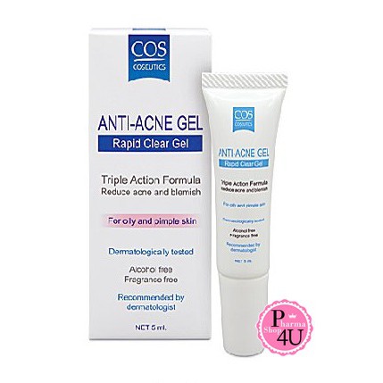 COS COSEUTICS Anti Acne Gel RAPID CLEAR GEL ขนาด 5 ml. เจลแต้มสิว คอส ...