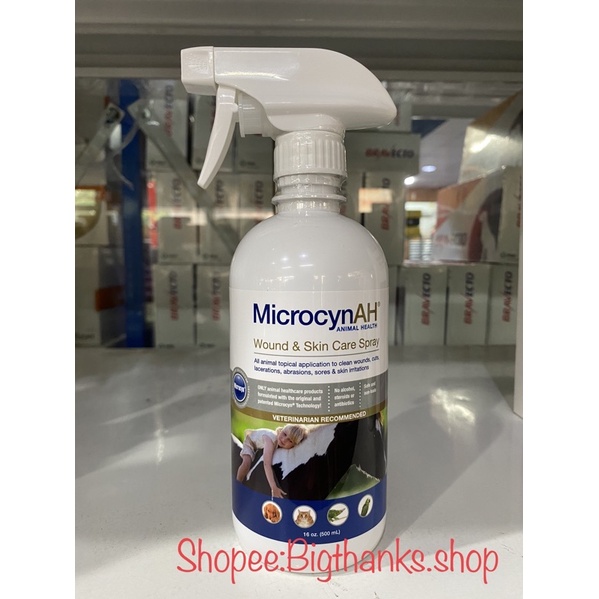 MicrocynAH Wound&Skin care Spray 500 ml. Exp.06/2024 เพิ่มความชุ่มชื้น ...