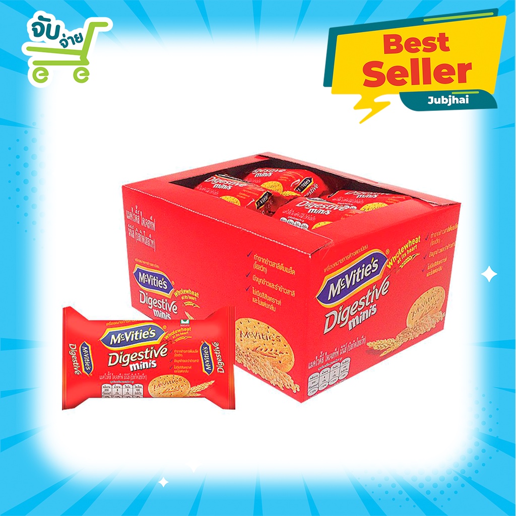 Mcvities Digestive MINI แมคไวตี้ส์ ไดเจสทีฟ มินิ บิสกิตผสมจมูกข้าวและรำ ...