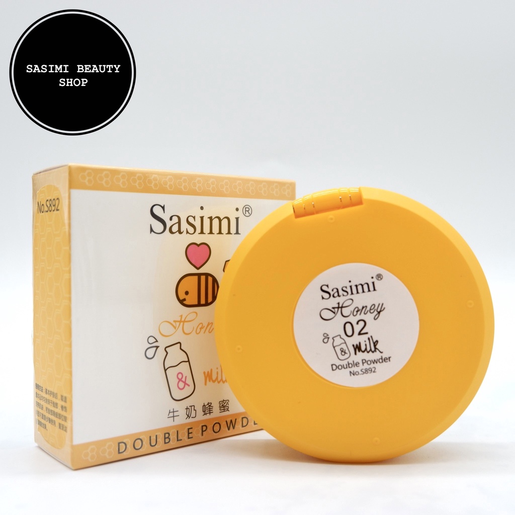 SASIMI Honey&Milk Double Powder แป้งพัฟ 2ชั้น ผสมรองพื้น | Shopee Thailand