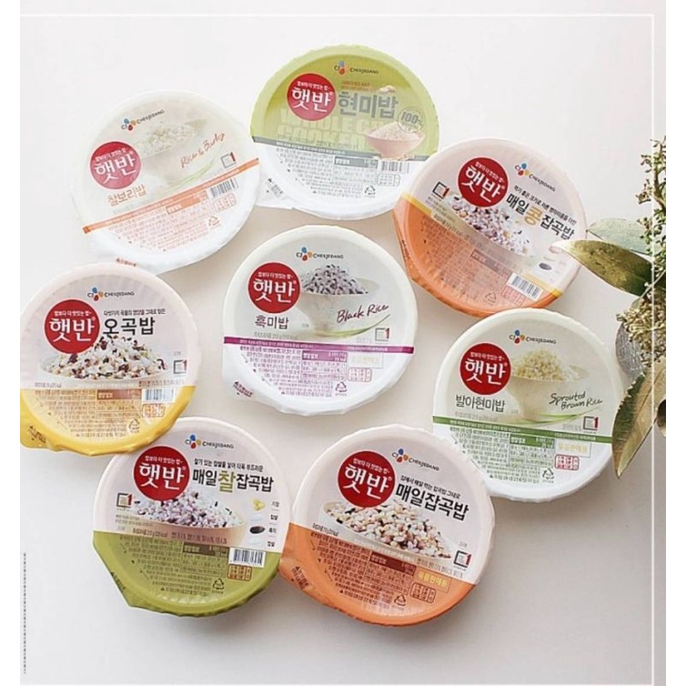 ข้าวสวยเกาหลีพร้อมทาน,ข้าวกล้องงอกไม่ขัดสี , ข้าวธัญพืชไรซ์เบอร์รี่ ขนาด210g.210g×3 ยี่ห้อCJ ...