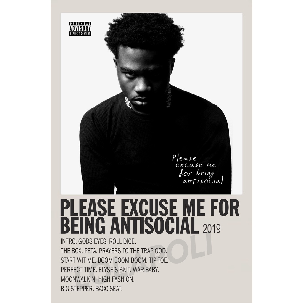 อัลบั้มปกโปสเตอร์ Please Excuse Me for Being Antisocial - Roddy Ricch ...